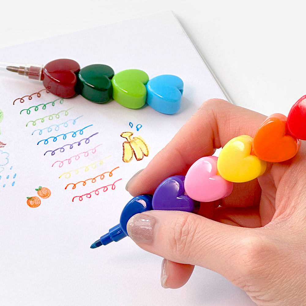 Rainbow Heart Stackable Crayon Pen – Little Light
