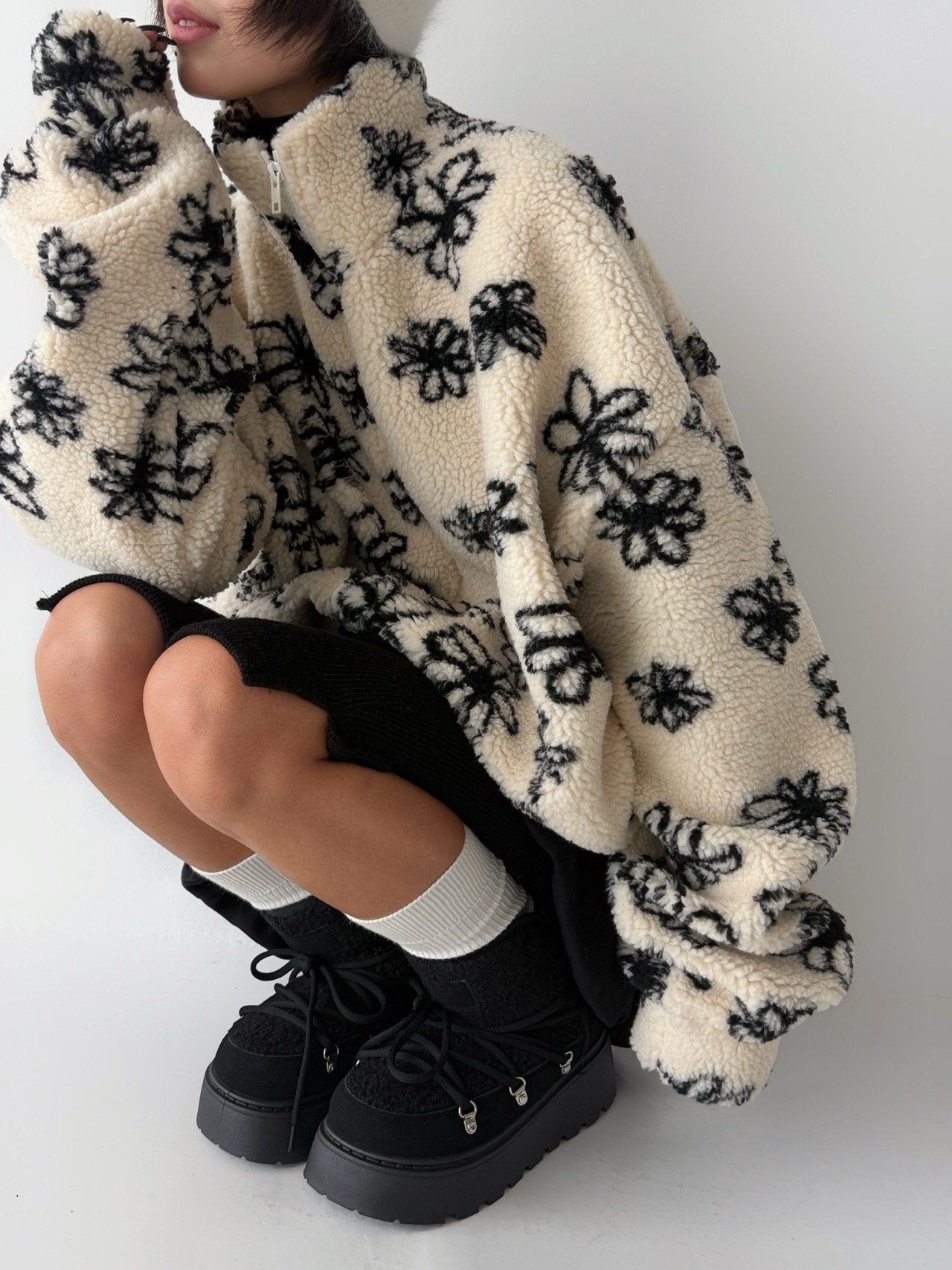 Fluffy Blossom Fleece Half-Zip Jacket – Little Light